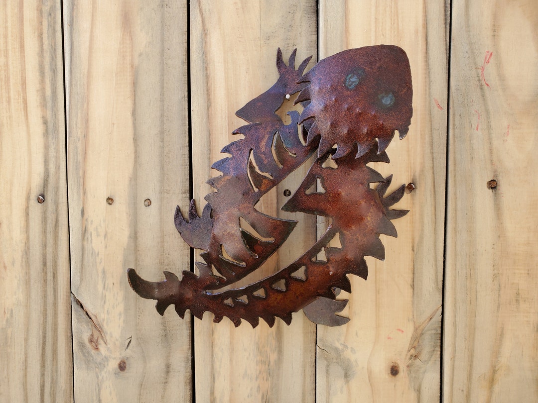 Metal Horned Toad / Yard Art / Small Horned Lizard / Metal Art ...