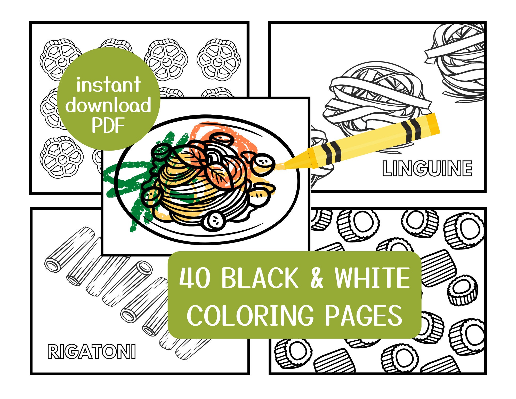 Coloring Pages With Picture Of Pasta