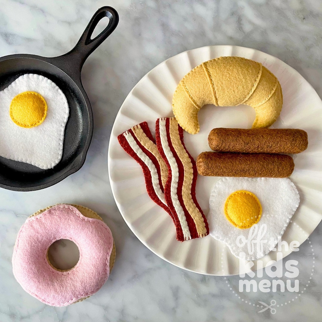 Felt Breakfast Set, Felt Food for Play Kitchen, Imaginary Play, Foodie ...