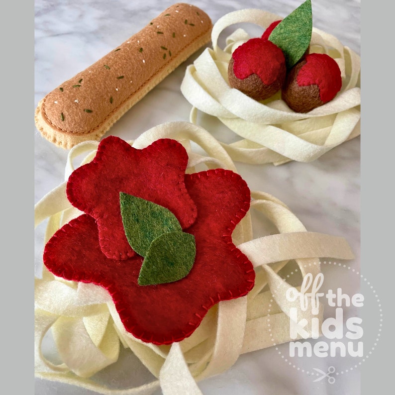Felt Spaghetti and Meatballs, Felt Food, Handmade Italian Food Toy for ...