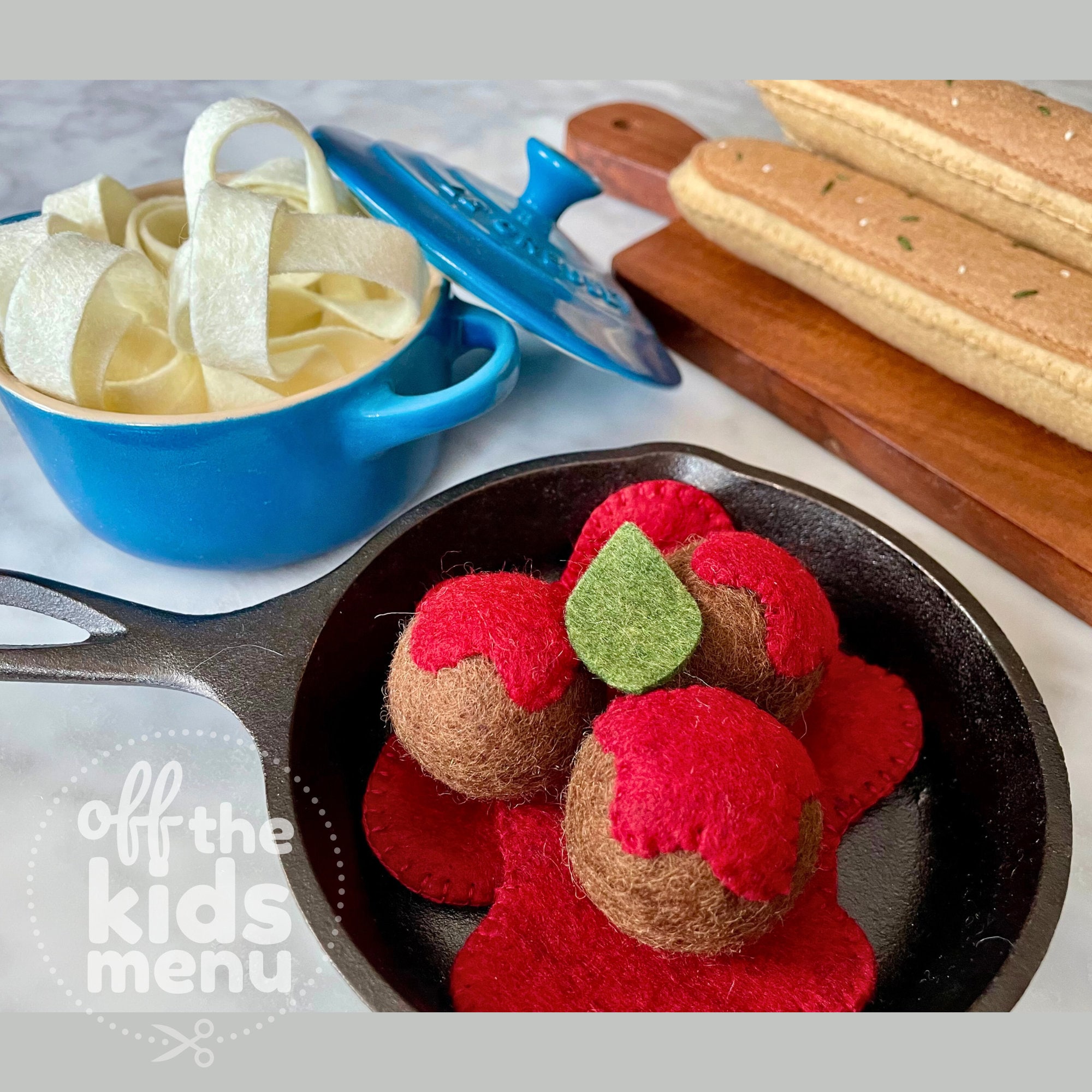 Felt Spaghetti and Meatballs, Felt Food, Handmade Italian Food Toy for ...