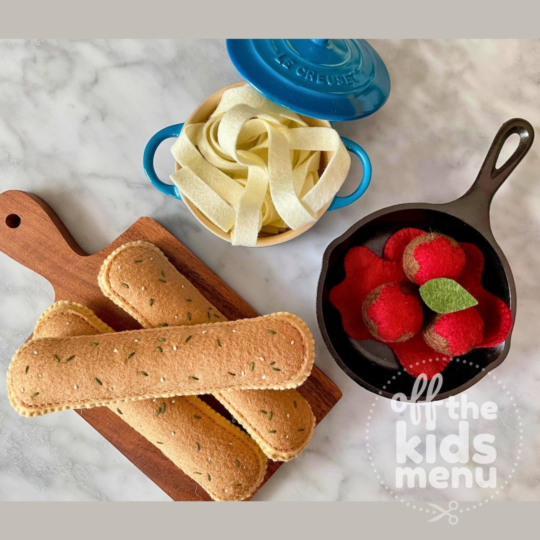 Felt Spaghetti and Meatballs, Felt Food, Handmade Italian Food Toy for ...