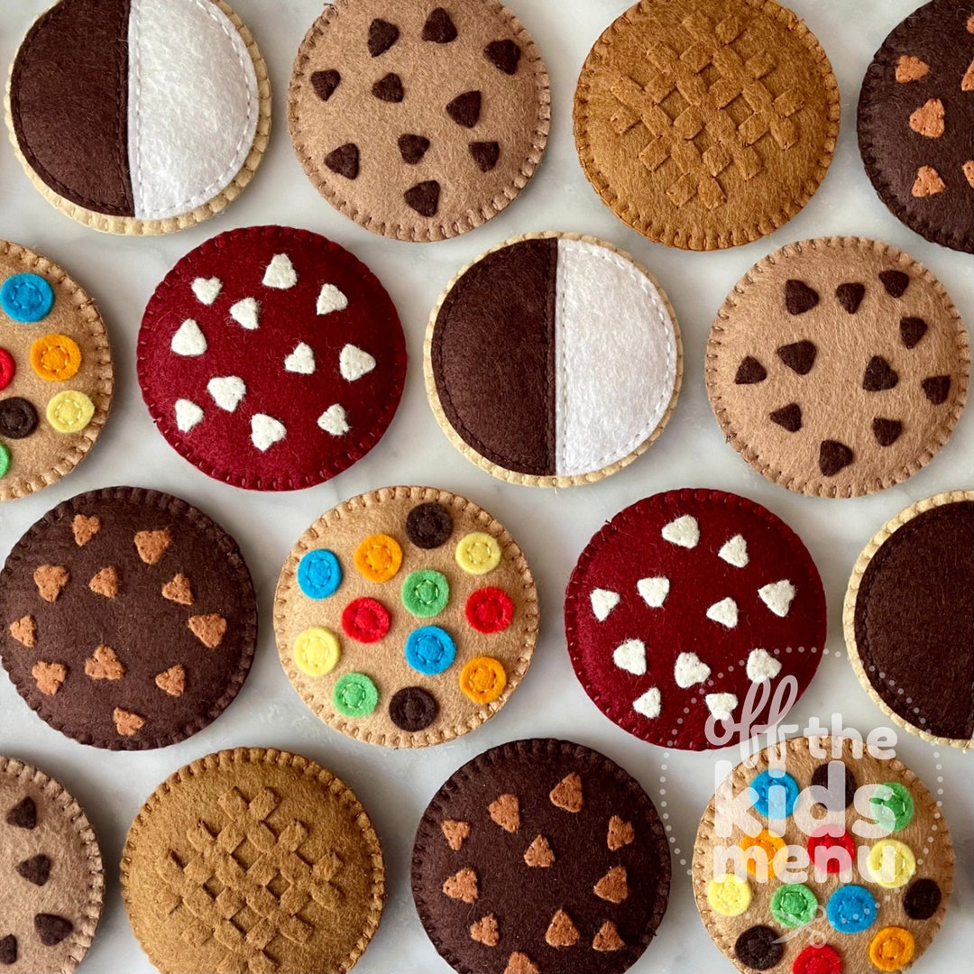 Felt Cookies, Custom Play Food Set, Felt Food for Play Kitchen ...