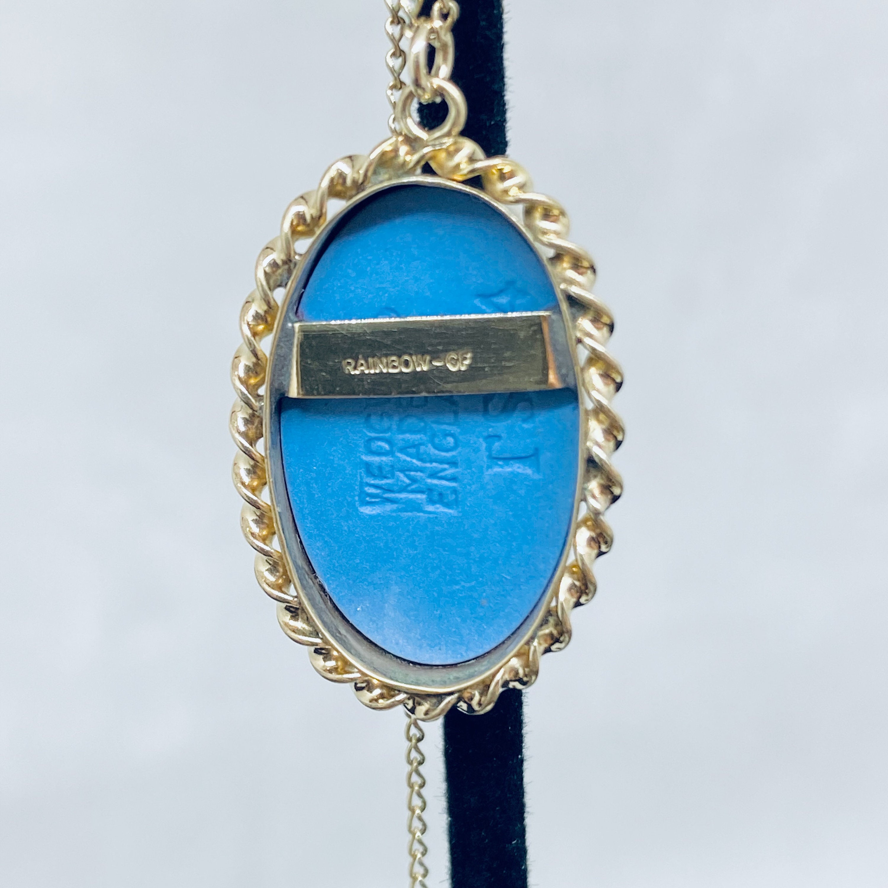 Wedgwood Jasperware Pale Blue Pendant With Chain Hallmarked - Etsy