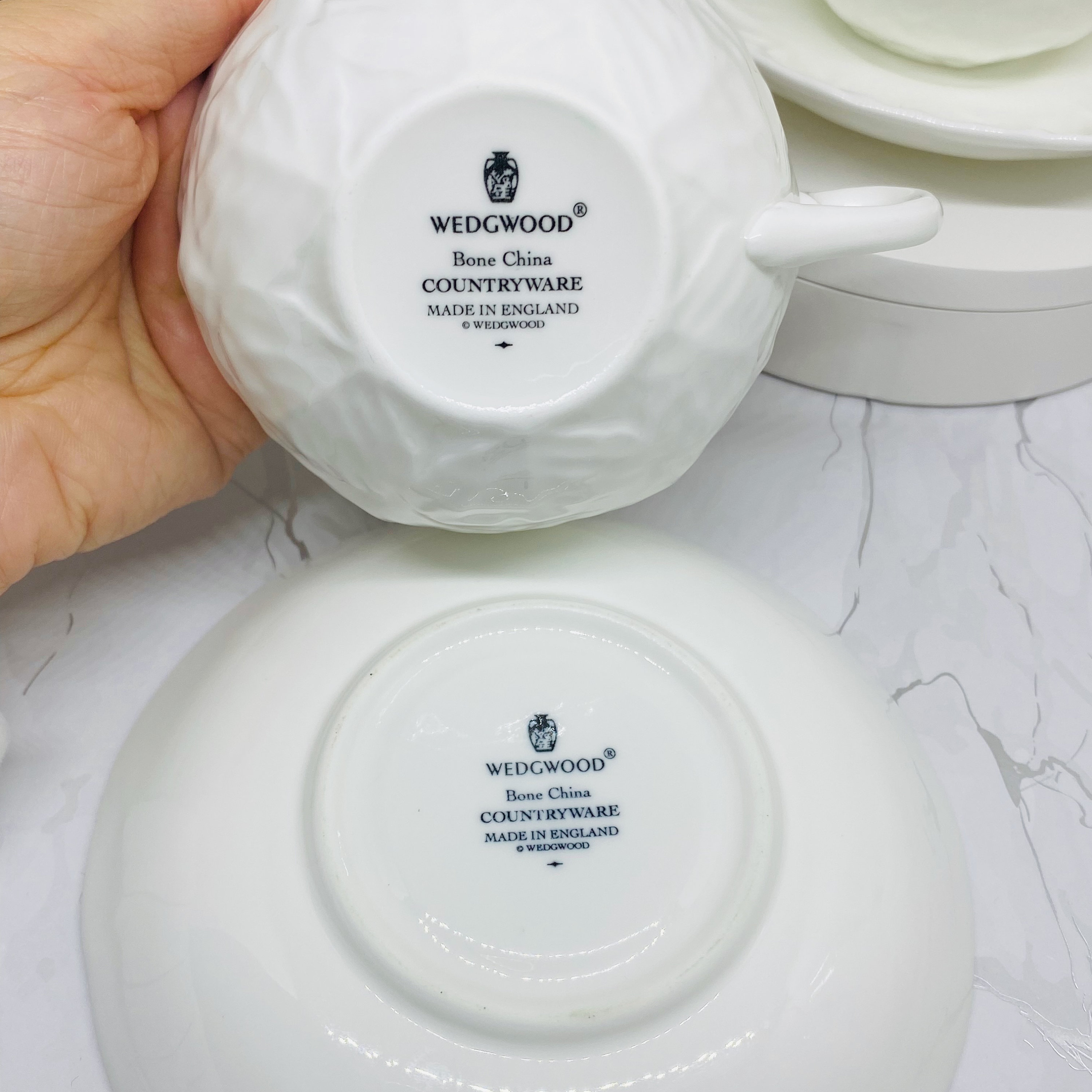 Wedgwood Bone China Countryware Cup and Saucer, Flat Cup and Saucer Set ...