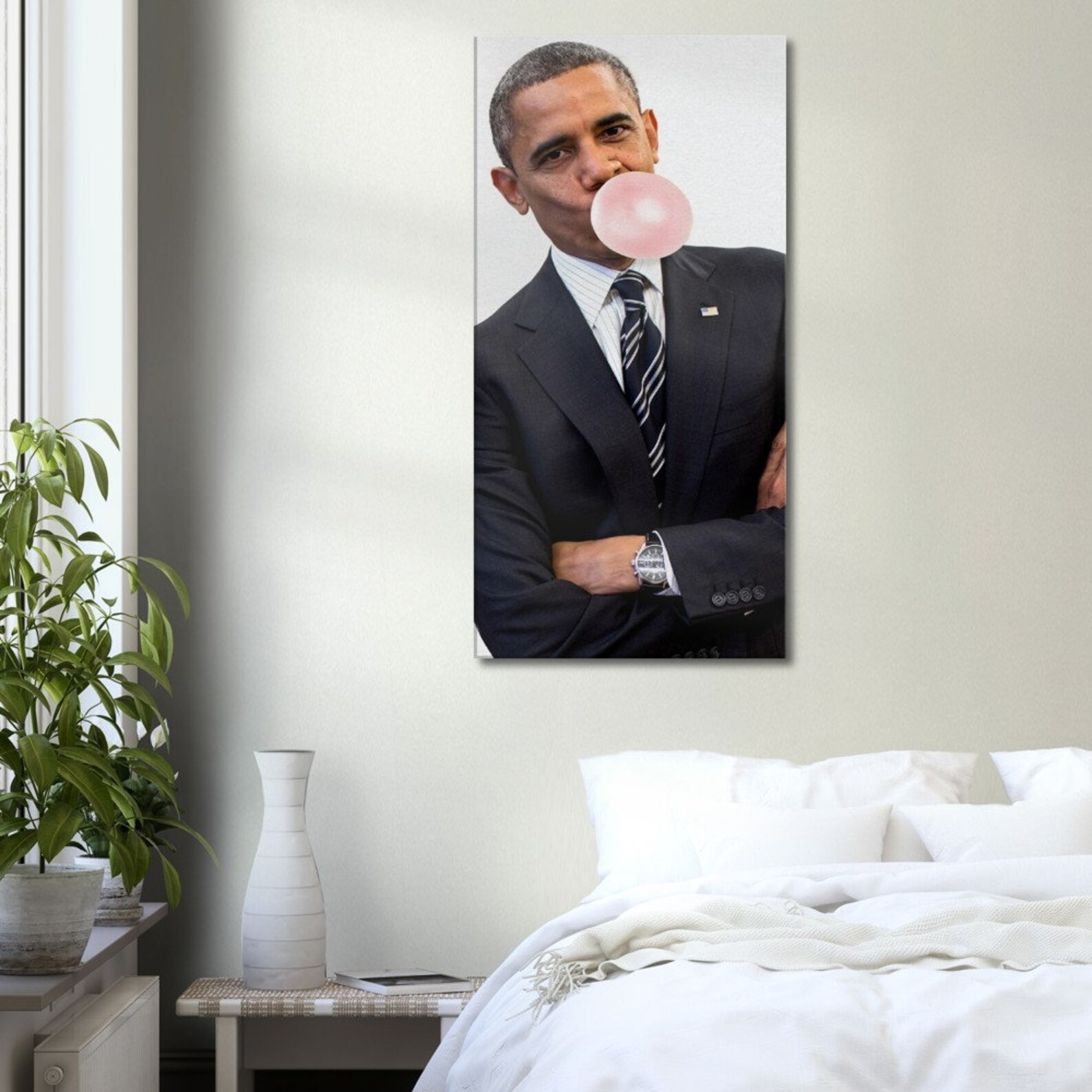 President Barak Obama Bubble Gum Pop Art, Whimsical Altered Portrait ...