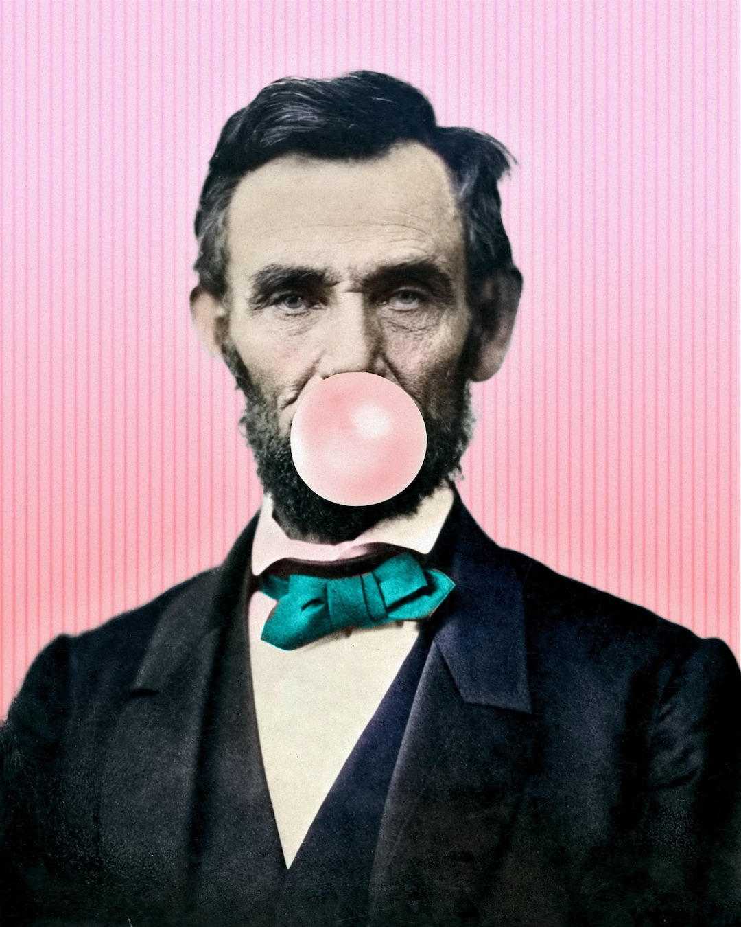 President Abraham Lincoln Bubble Gum Pop Art, Whimsical Altered ...