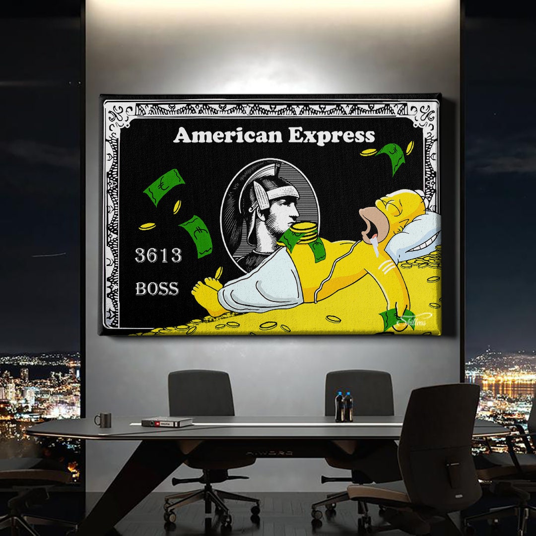 Impression sur toile Homer Simpsons Amex success décoration salon photo ...