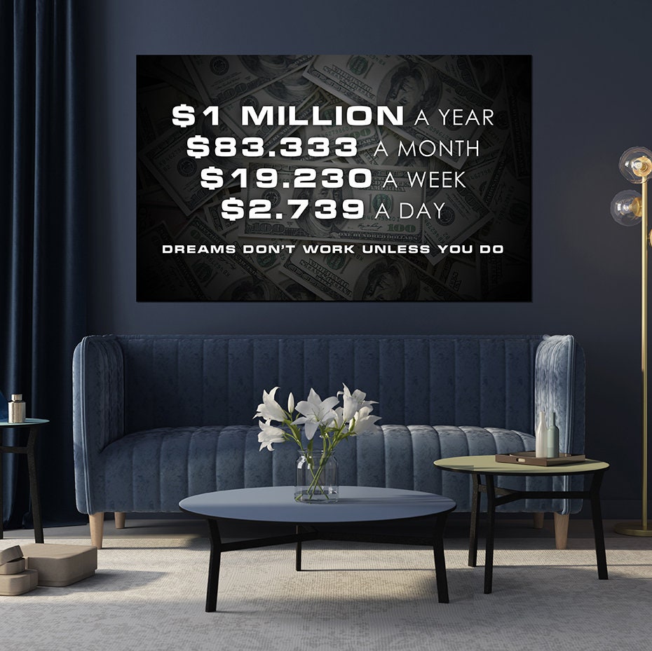 Canvas Canvas Mural Success Design for Money Wall Décor Poster XXL Art ...