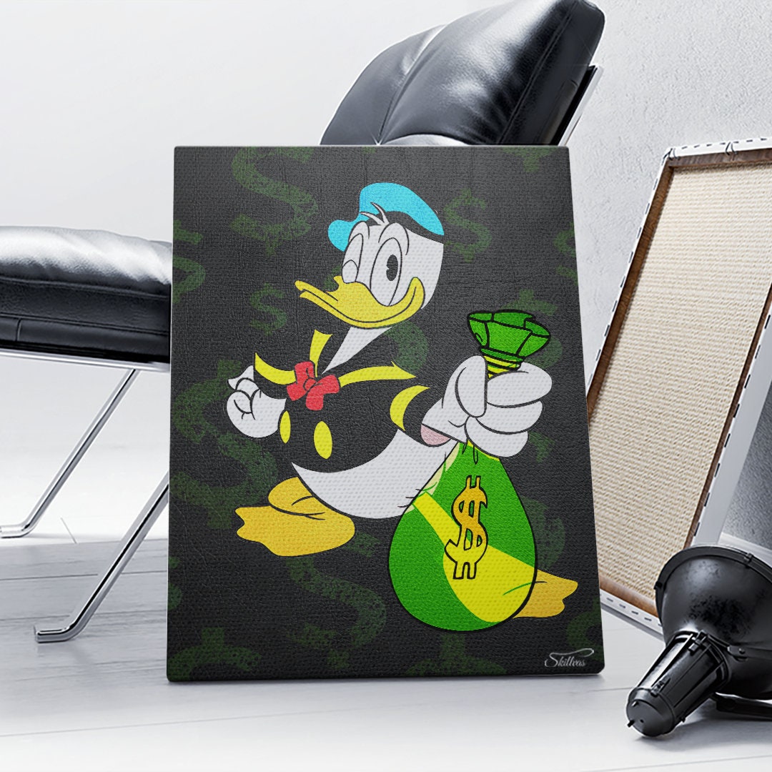 Impression Sur Toile Donald Duck Money Salon Photo Xxl Art Etsy France