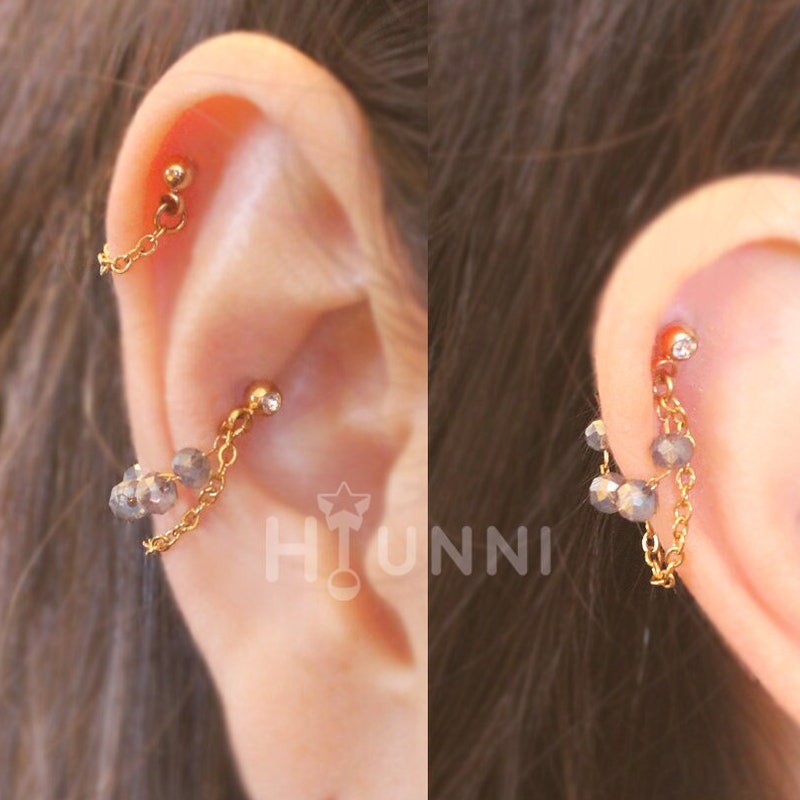 Crystal Chain Earrings - Etsy