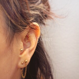 16g Chain Curved Barbell, Rook Chain Earring, Eyebrow Ring, Belly ...