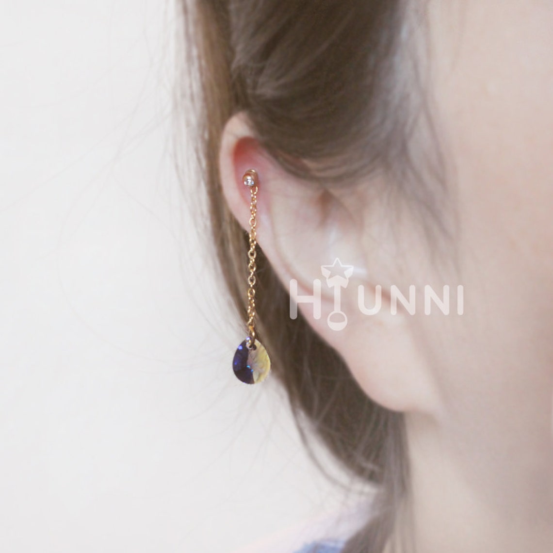 20g 16g Tear Drop Dangle Cartilage Ear Stud Helix Earring - Etsy