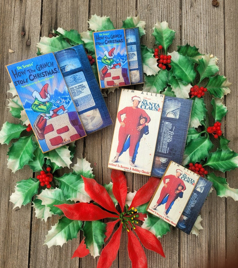 Vintage Style Christmas Movie Wood Decor- VHS Classic Christmas Movies ...