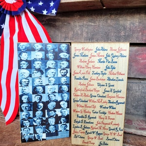 Presidents of the United States- Wood Patriotic Shelf Sitters ...