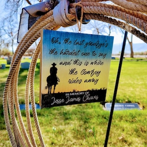 Memorial Day Grave Decoration- Western Cowboy Memorial - Etsy