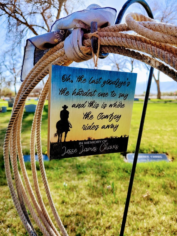 Memorial Day Grave Decoration Western Cowboy Memorial - Etsy