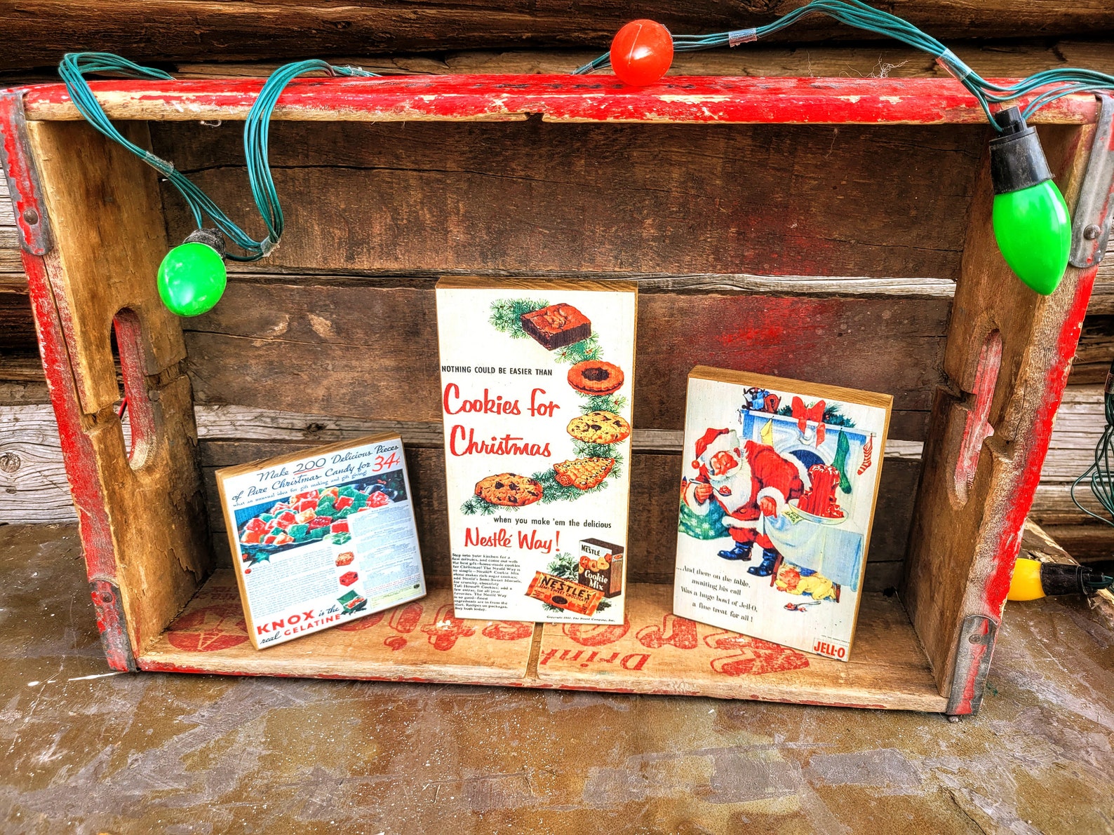 Vintage Christmas Baking Ad Wood Blocks Christmas Decor - Etsy