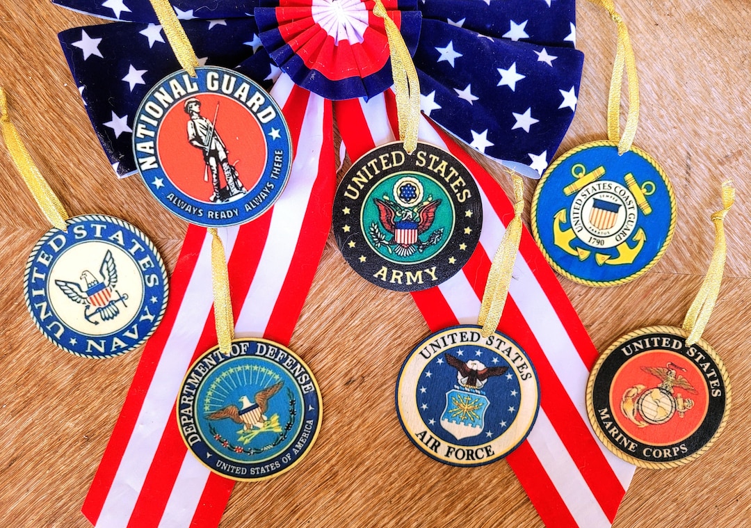 Military Branches Wood Ornament - Veteran Gift, Patriotic Decor - Etsy