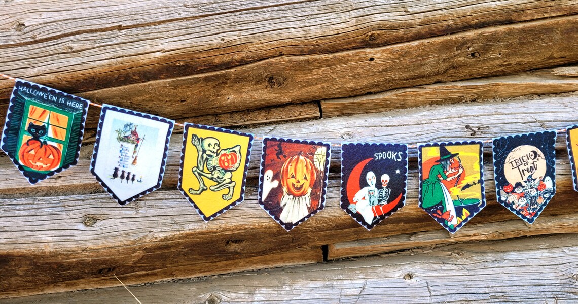 Vintage Halloween Banner Vintage Style Garland Halloween - Etsy