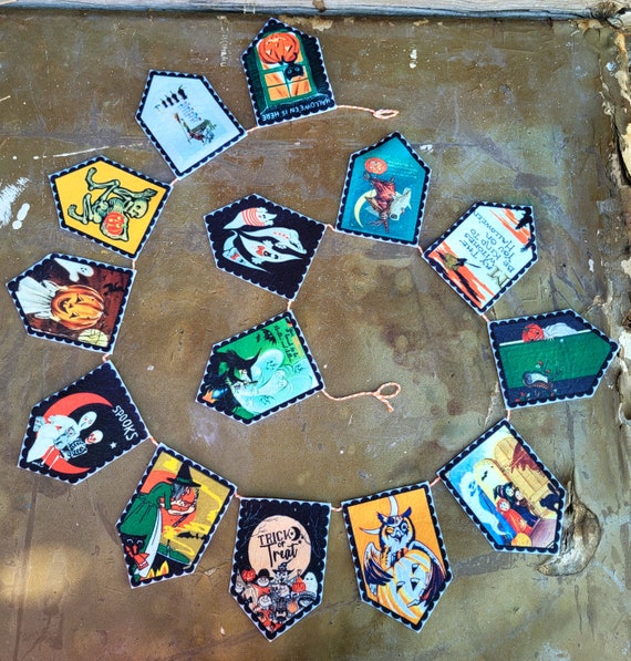 Vintage Halloween Banner Vintage Style Garland Halloween - Etsy