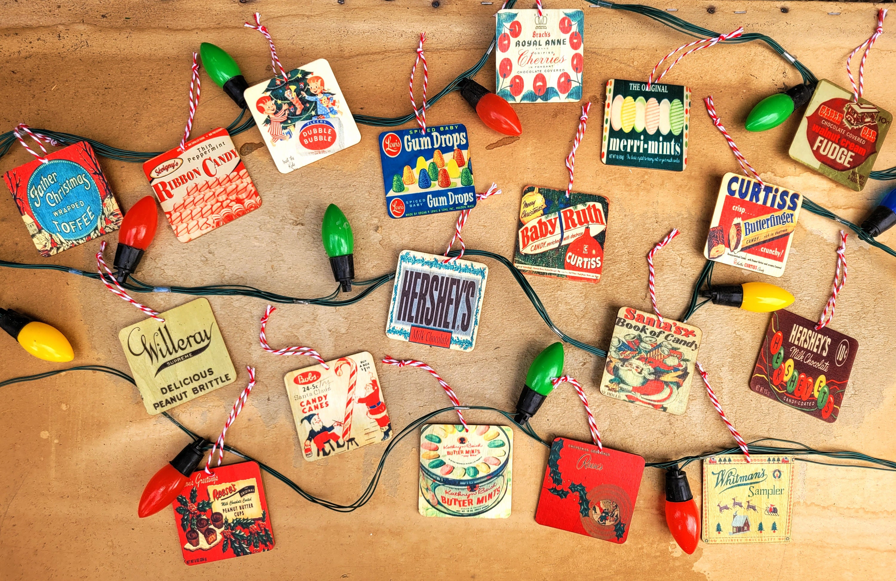 Christmas Ornaments Vintage Christmas Candy Retro Christmas - Etsy