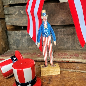 Primitive Uncle Sam Lady Liberty- Vintage 4th of July Decor- Primitive ...