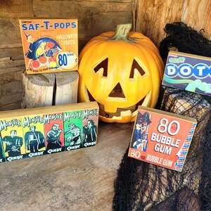 Vintage Halloween Candy Wood Blocks - Retro Halloween Decor - Etsy