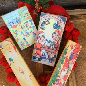 Christmas Elves Wood Blocks- Vintage Style Christmas Tiered Tray Decor ...