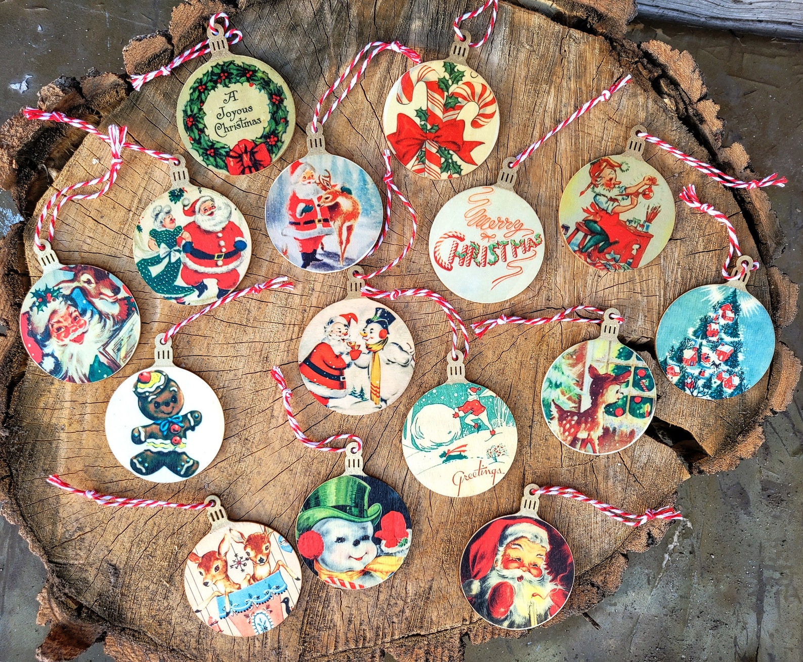 Christmas Ornaments Vintage Style- Vintage Christmas Ornaments-handmade ...