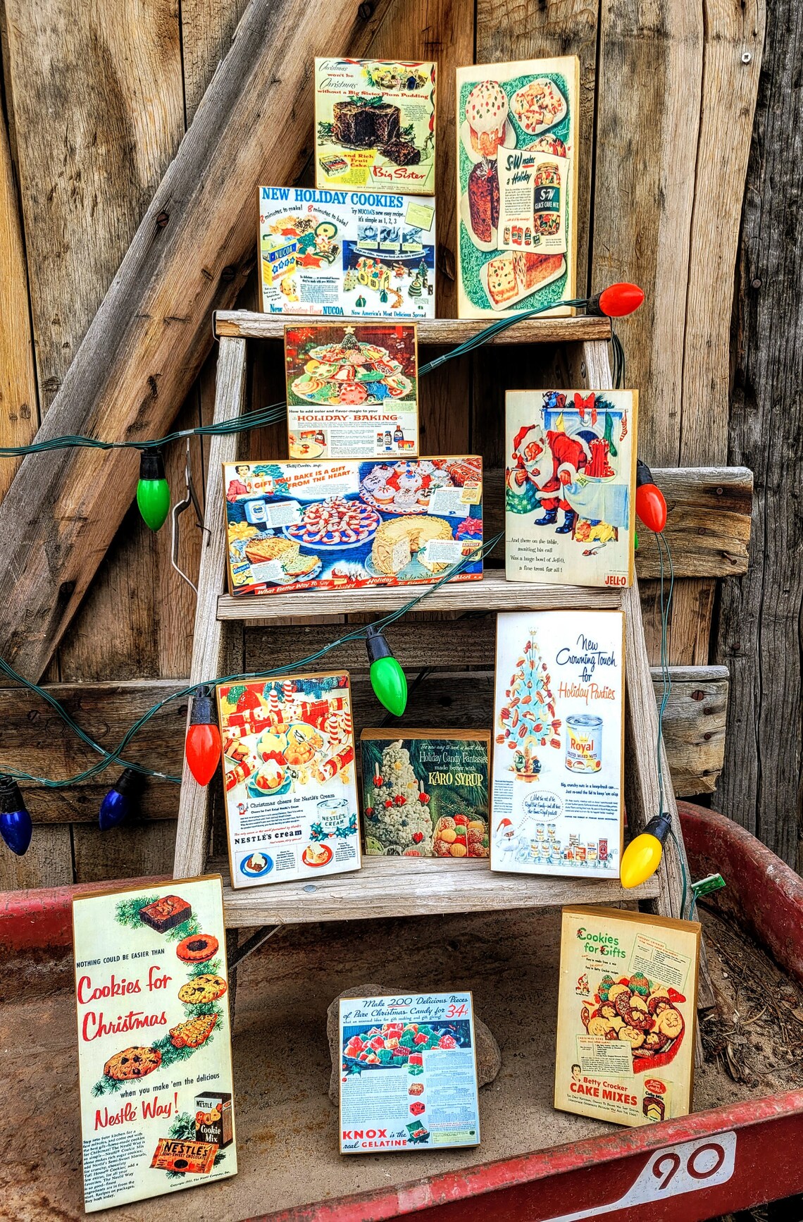 Vintage Christmas Baking Ad Wood Blocks Christmas Decor - Etsy