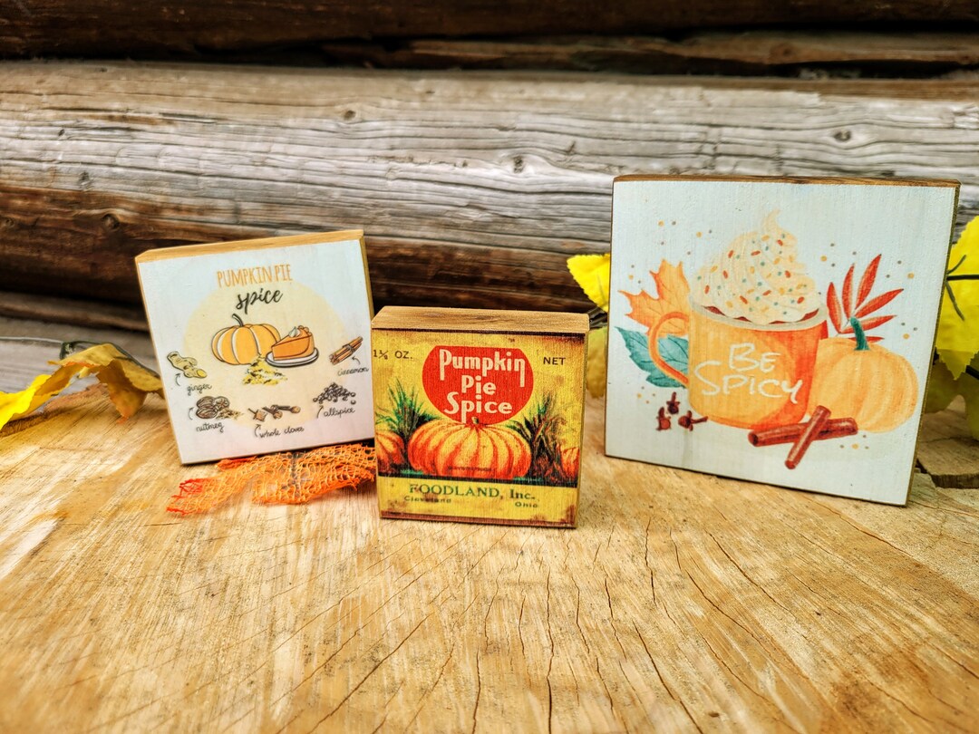 Pumpkin Spice Tiered Tray Decor- Pumpkin Spice- Vintage Style Fall ...