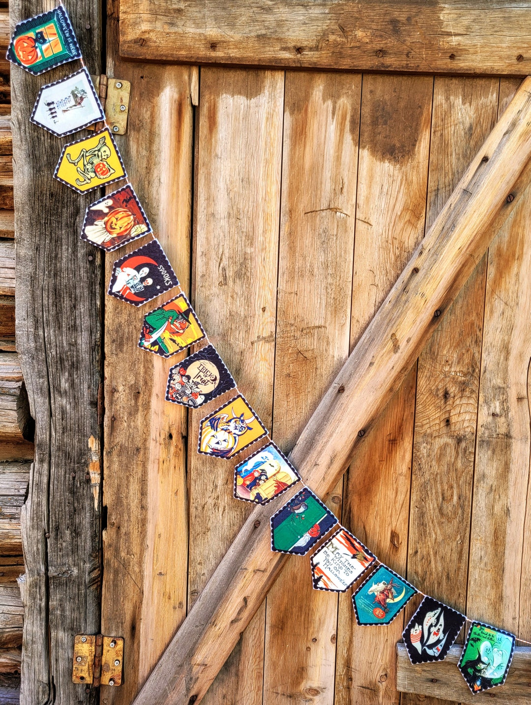 Vintage Halloween Banner- Vintage Style Garland- Halloween Wall Hanging ...