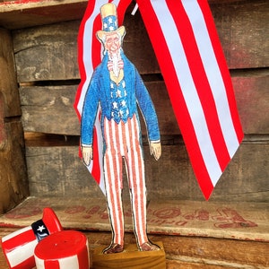 Primitive Uncle Sam Lady Liberty- Vintage 4th of July Decor- Primitive ...