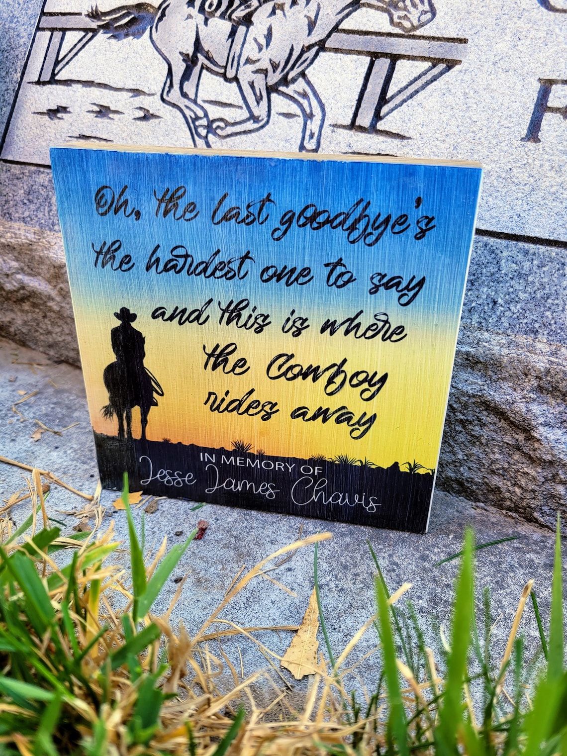 Memorial Day Grave Decoration- Western Cowboy Memorial - Etsy