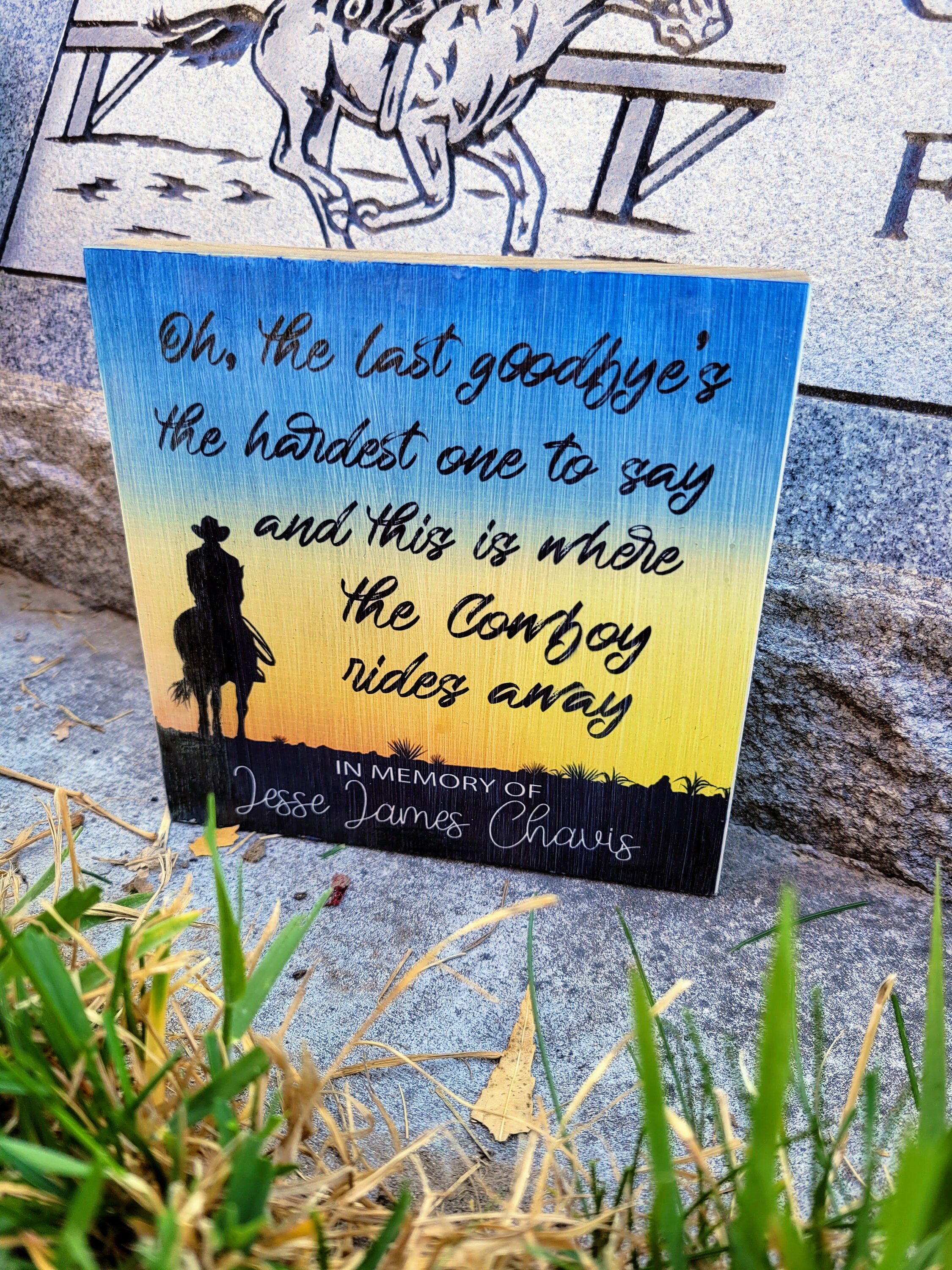 Memorial Day Grave Decoration- Western Cowboy Memorial - Etsy