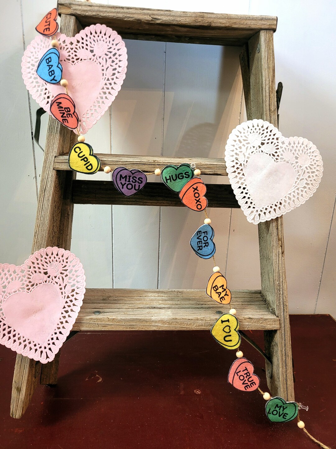 Valentines Mini Banner- Conversation Heart Tiered Tray Banner- Mini ...