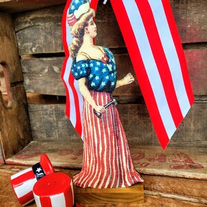 Primitive Uncle Sam Lady Liberty- Vintage 4th of July Decor- Primitive ...