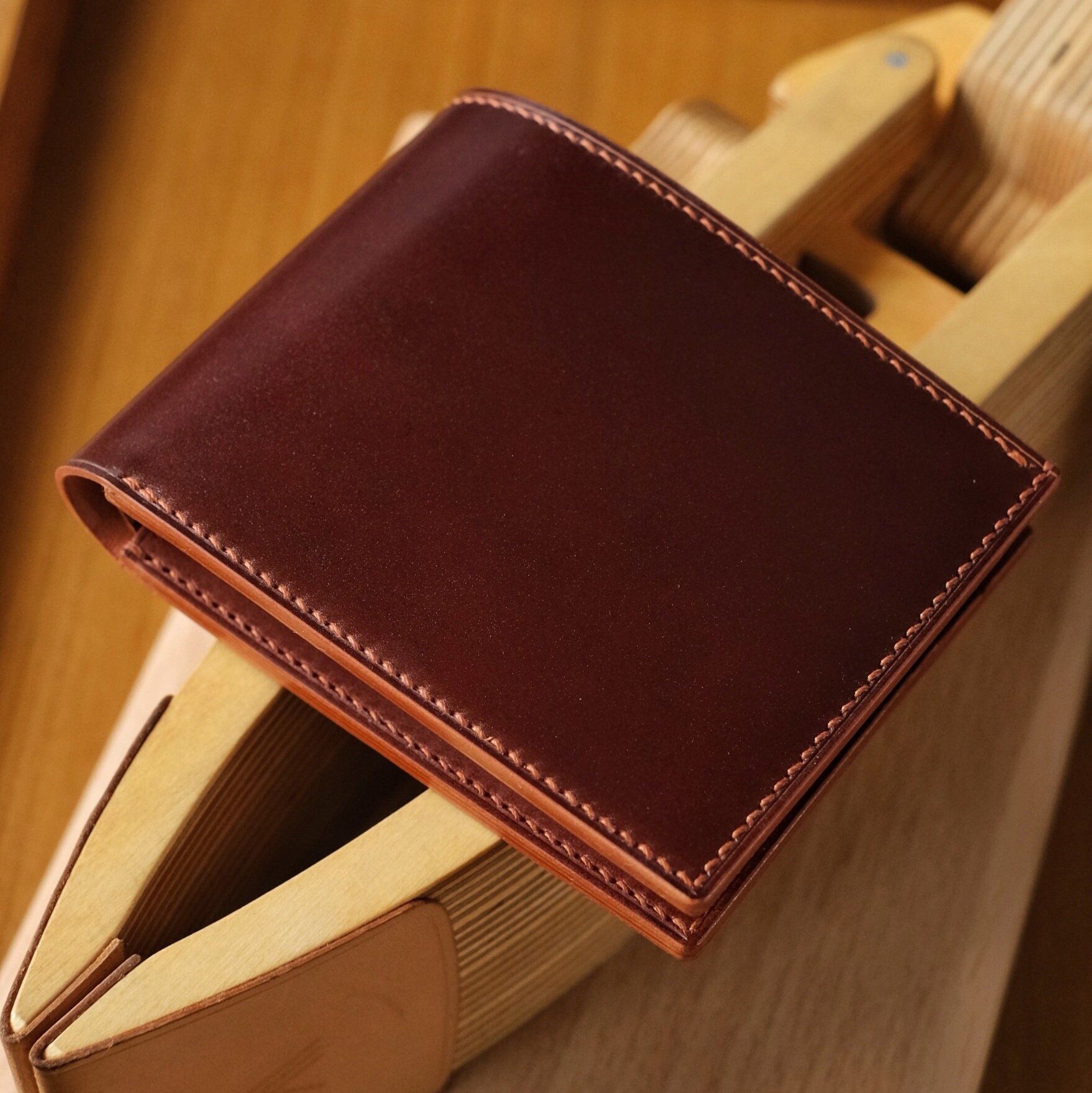 Shinki Hikaku Shell Cordovan Japanese Horsebutt Bifold Wallet, Leather ...