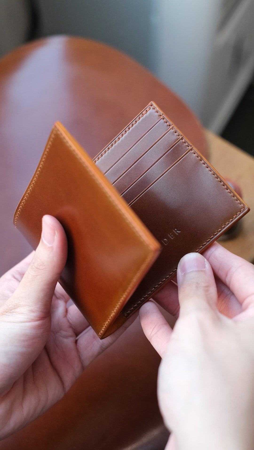 8 Slot Full Shinki Hikaku Shell Cordovan Classic Bifold Wallet, Leather ...