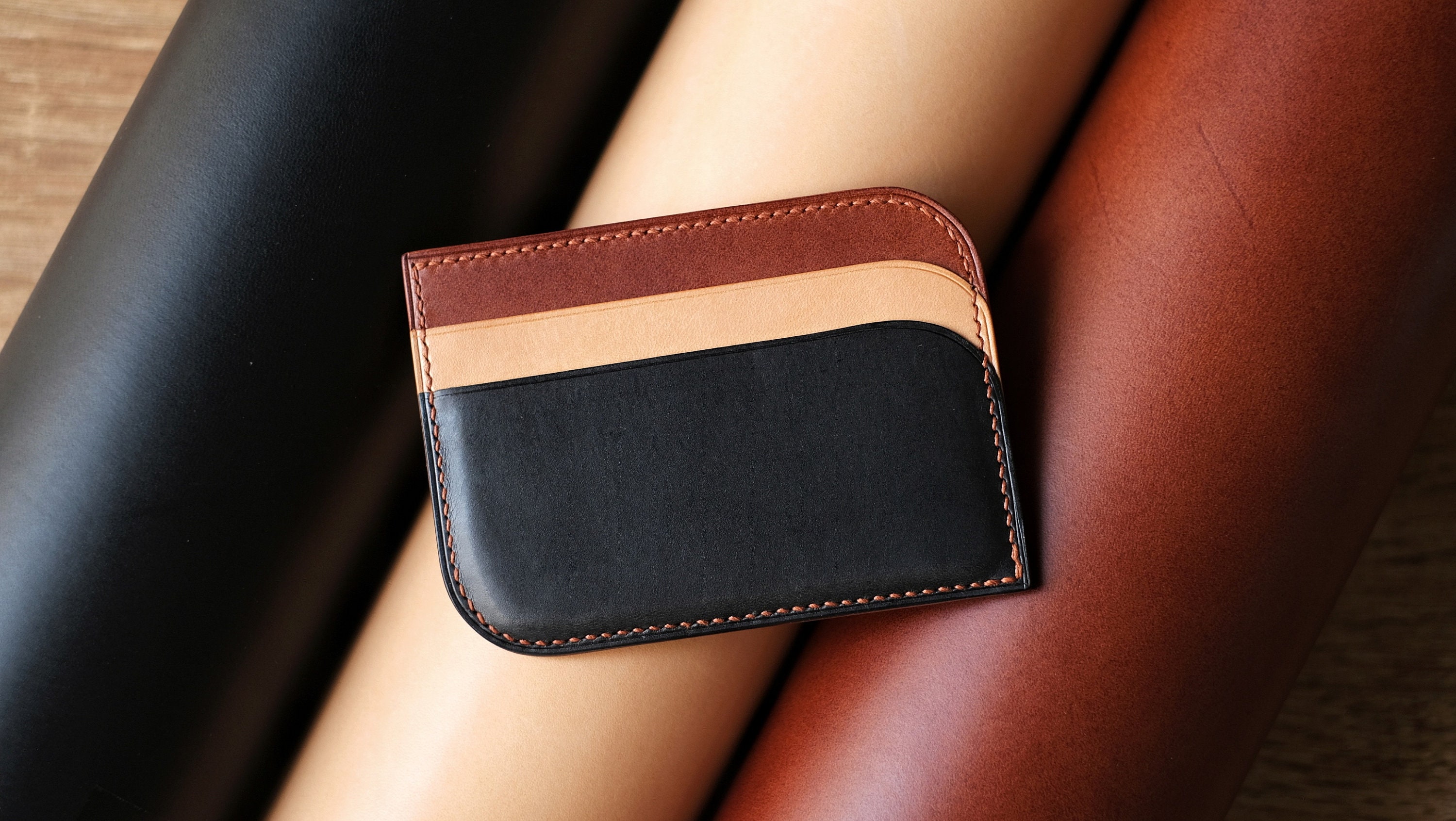 Two Way Buttero Leather Card Holder, Two Faced Design Card Holder ...