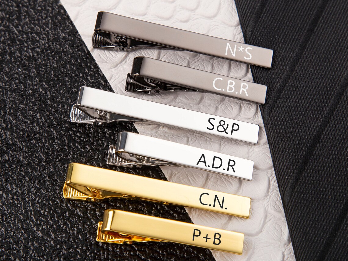 Personalized Tie Clipsgroomsmen Tie Clipcustom Tie | Etsy