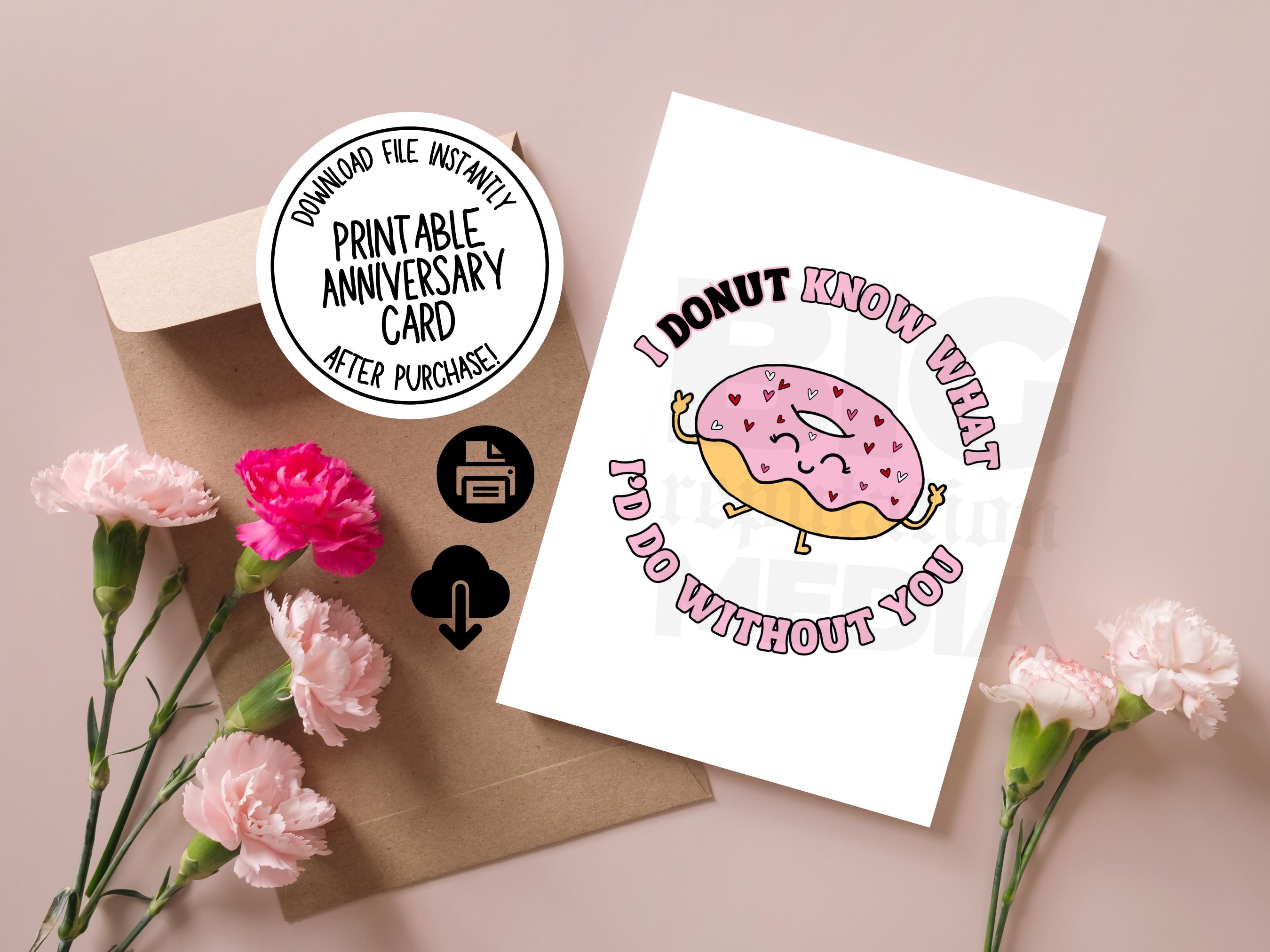 Funny Donut Mother's Day Card: Food Pun Greeting (PDF) - Etsy