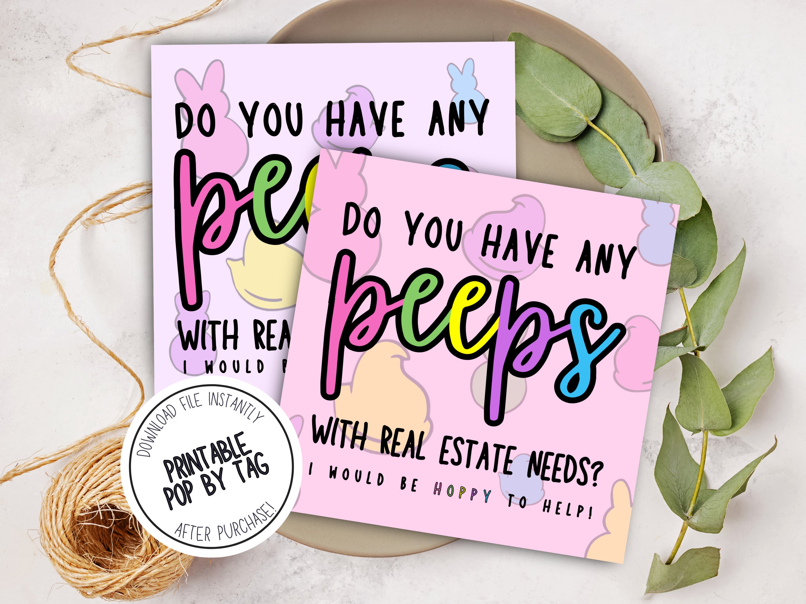 Spring Real Estate Pop by Tag Printable, Easy to Print From Home ...