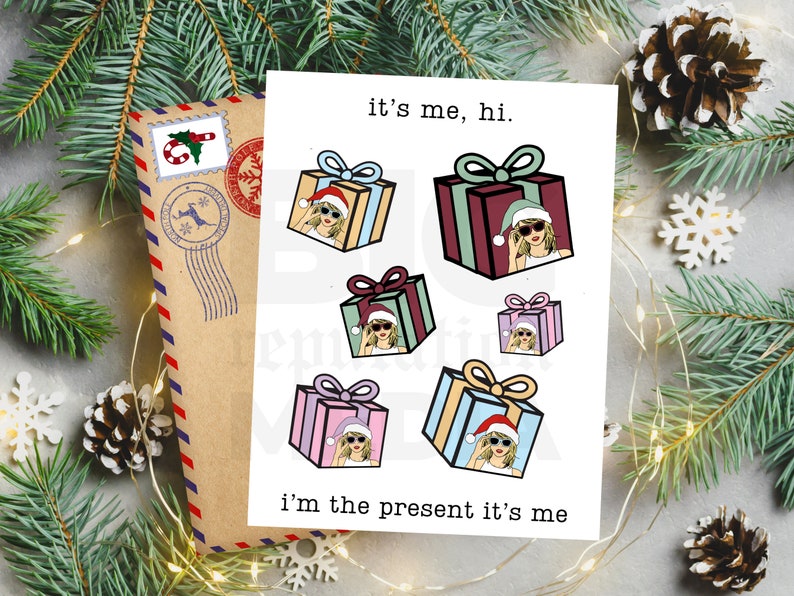 Taylor Swift Christmas Card: Merry Swiftmas, Candy Cane Design (PDF ...