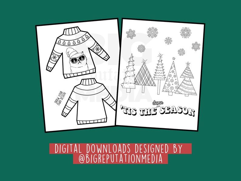 Christmas Coloring Art Pages - Printable Instant Download - Swiftie ...