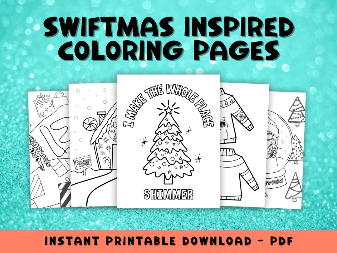 Christmas Coloring Art Pages - Printable Instant Download - Swiftie ...