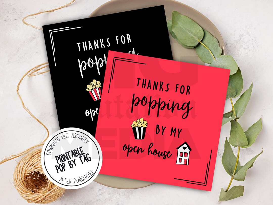 Custom Open House Popcorn Tag | Digital Download | Real Estate Agent ...