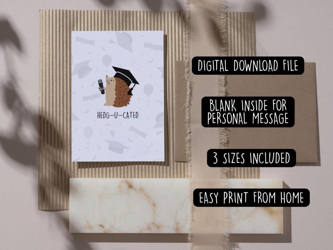 Graduation Card - Instant Download - Print From Home - 3 Sizes Included ...