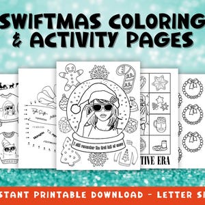 Merry Swiftmas Holiday Color & Activity Pages, Connect the Dots, Word ...